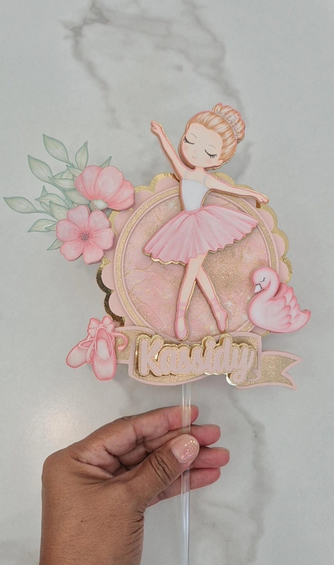 Ballerina Cake Topper, Pink Ballerina Theme, Ballerina Birthday Party ...