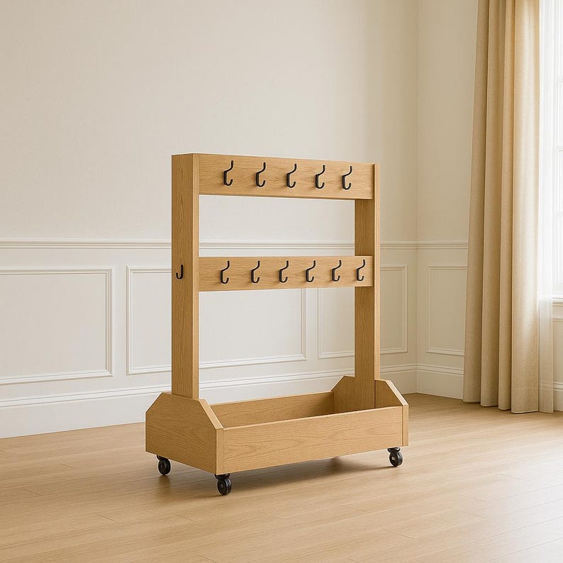 DIY Rolling Mudroom Rack Plan: Coat & Backpack Organizer (PDF Download ...