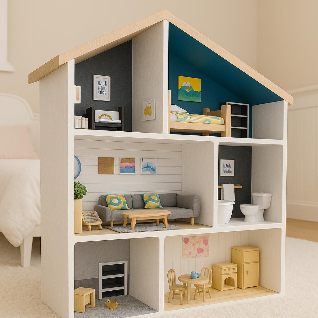 Modern Dollhouse Plan: Toy Shelf, Kids Bookcase (digital Download, PDF ...