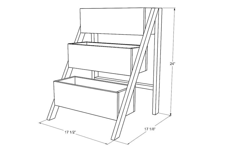 DIY 3-tiered Wooden Garden Planter Build Plan Step by Step Guide PDF ...