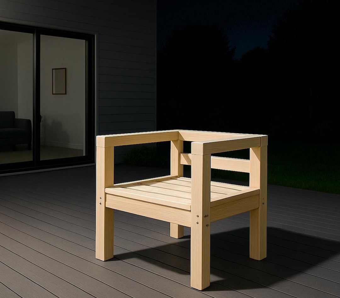 DIY 2x4 Outdoor Chair Build Plan: Patio & Deck Furniture (PDF Download ...