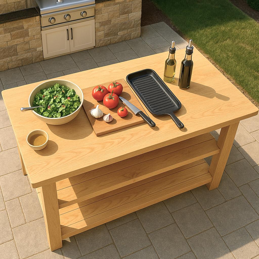 DIY Outdoor Kitchen Table Plan: Rustic BBQ Prep Station (PDF Download ...