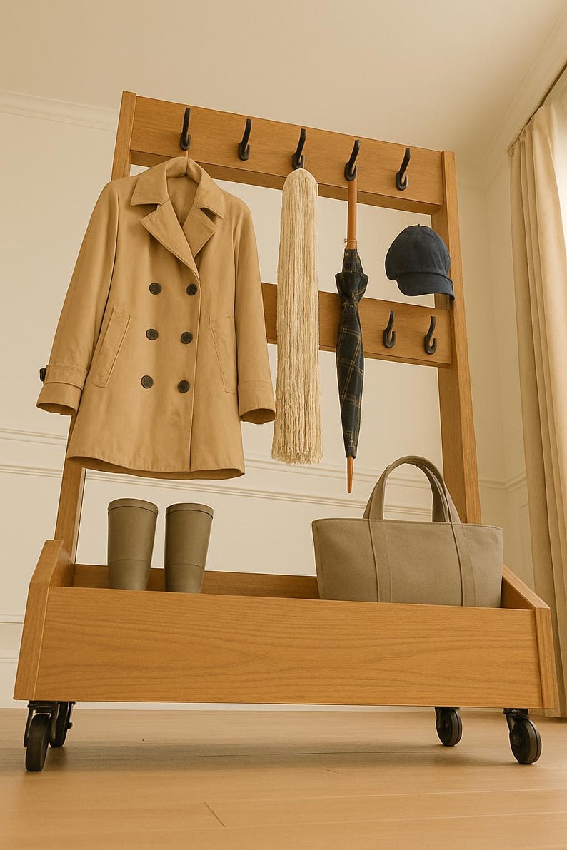 DIY Rolling Mudroom Rack Plan: Coat & Backpack Organizer (PDF Download ...