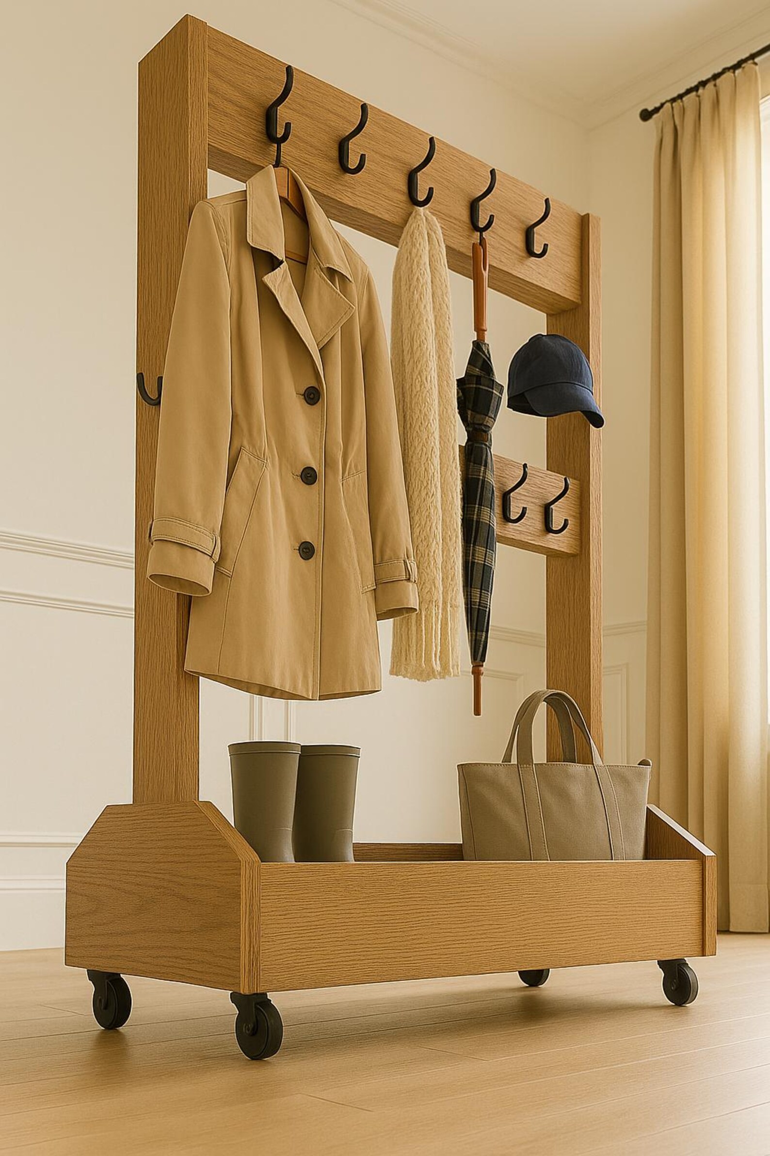 DIY Rolling Mudroom Rack Plan: Coat & Backpack Organizer (PDF Download ...