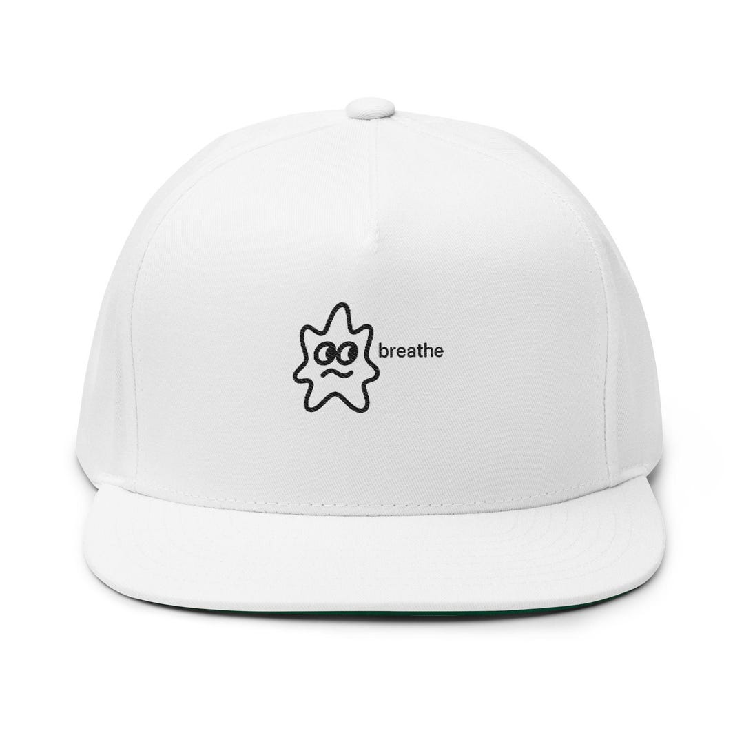Embroidered Blob Character Cap: Cotton Twill Flat Bill Snapback - Etsy