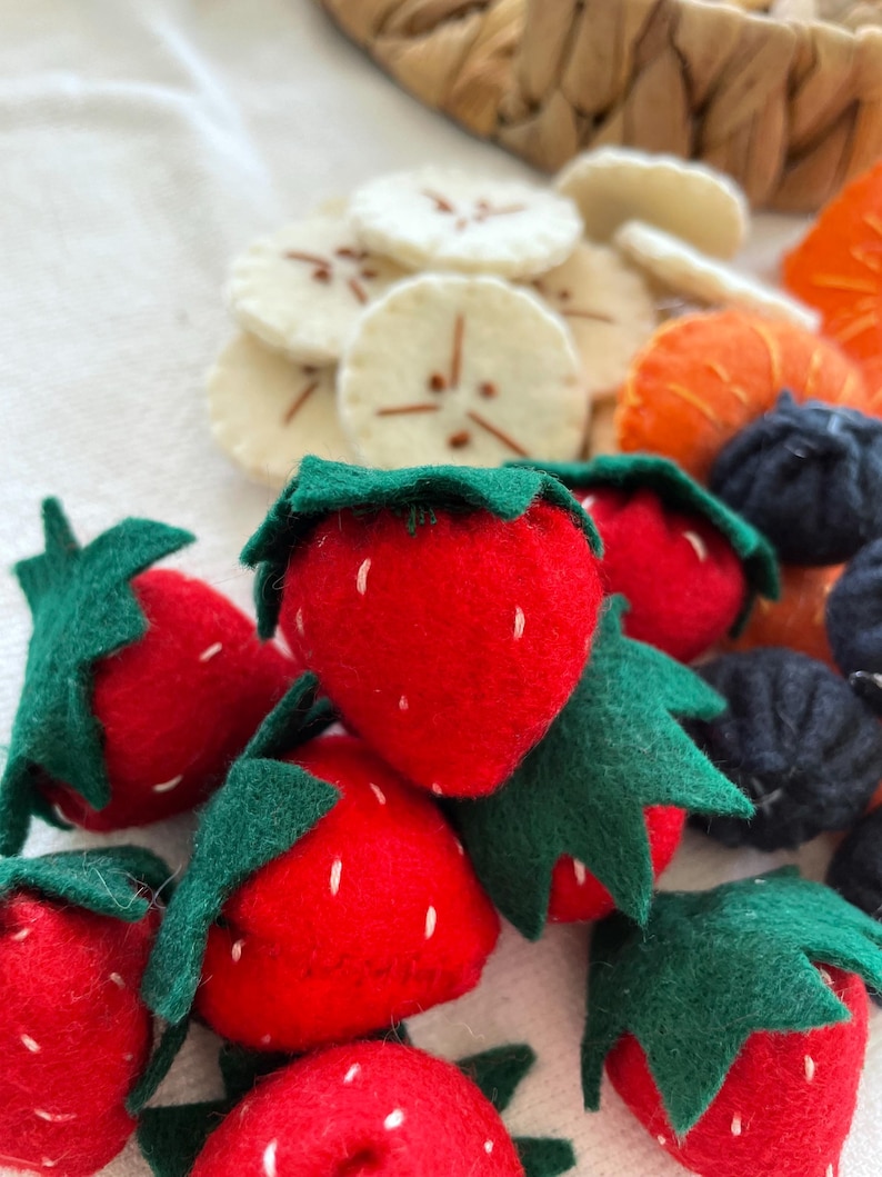 Felt Fruit Set: Custom Play Food, Handmade Pretend Food, Montessori ...