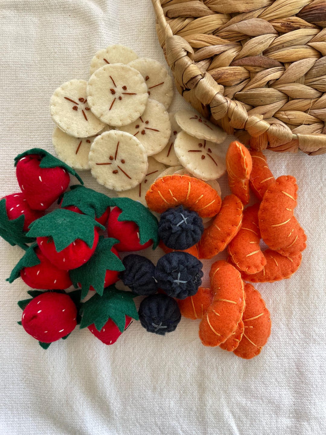Felt Fruit Set: Custom Play Food, Handmade Pretend Food, Montessori ...