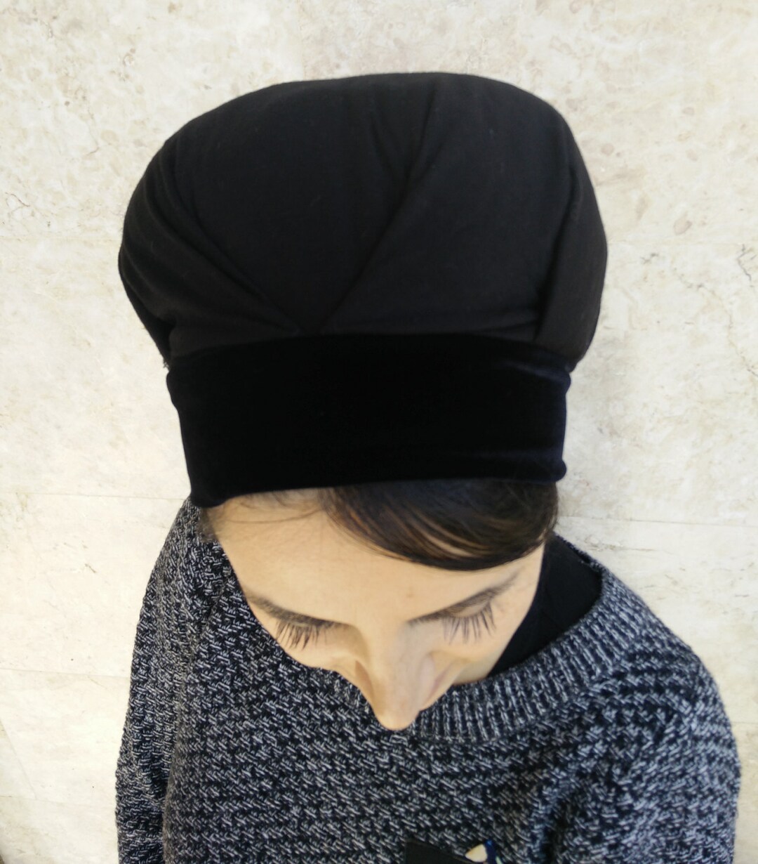 Adjustable Volumizer,jewish Head Covering,hair Snood,hair Cover,white ...