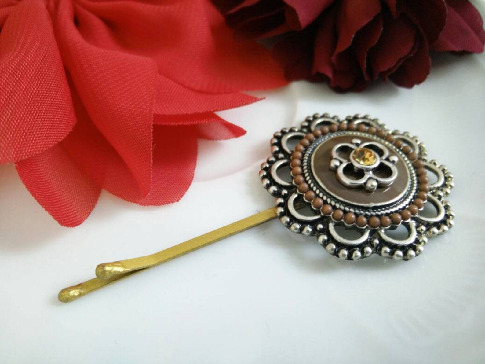 Unique studded hair Clip use on your TichelBobby Pins | Etsy