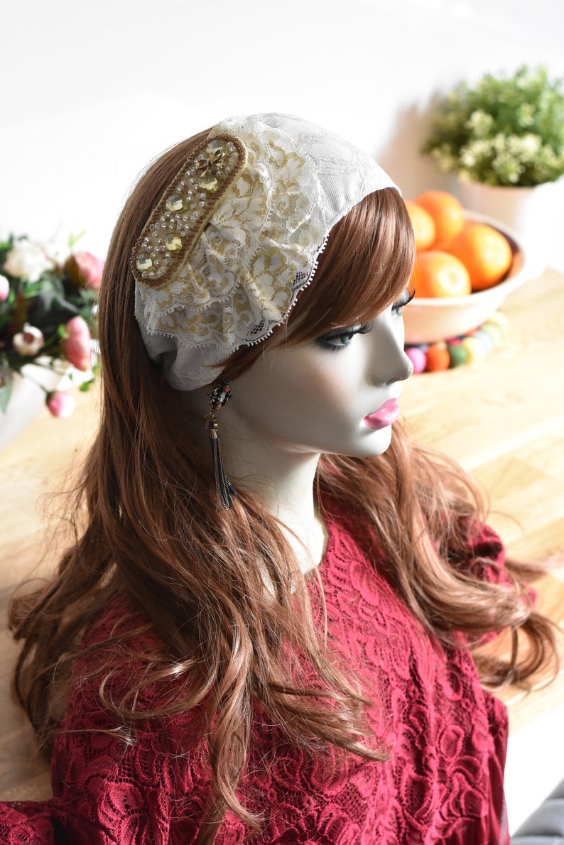 Hair Band With Lovely Flower Attached Headbandjewish Hair - Etsy