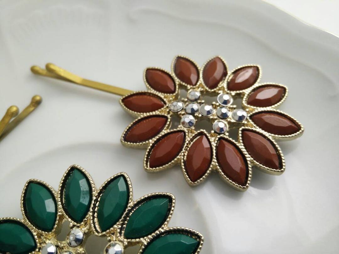 Brown Studded Pin, Bobby Pin, Tichel Pin, Unique Hair Covering, Hair ...