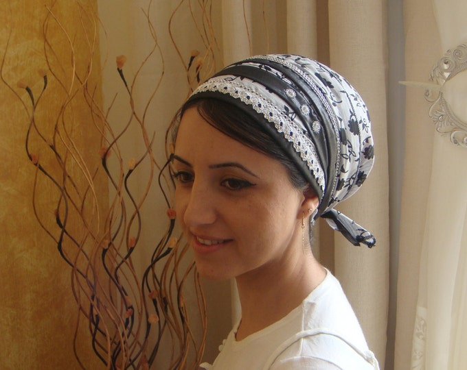 Floral Tichel Head Covering Hair Snood Unique Apron Design - Etsy
