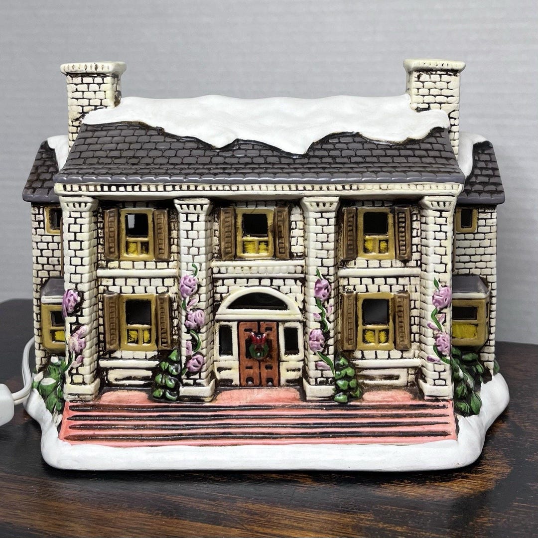 VTG 1988 Geo Z Lefton Colonial Village Major's Manor Christmas House ...