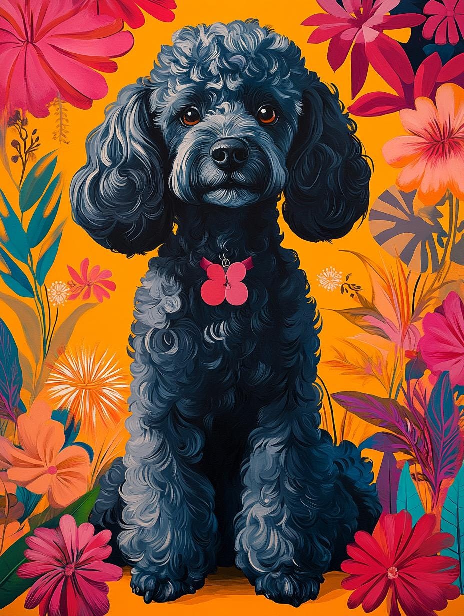 Colorful Poodle Pop Art Set – Bold Digital Wall Art, Vibrant Dog Prints ...