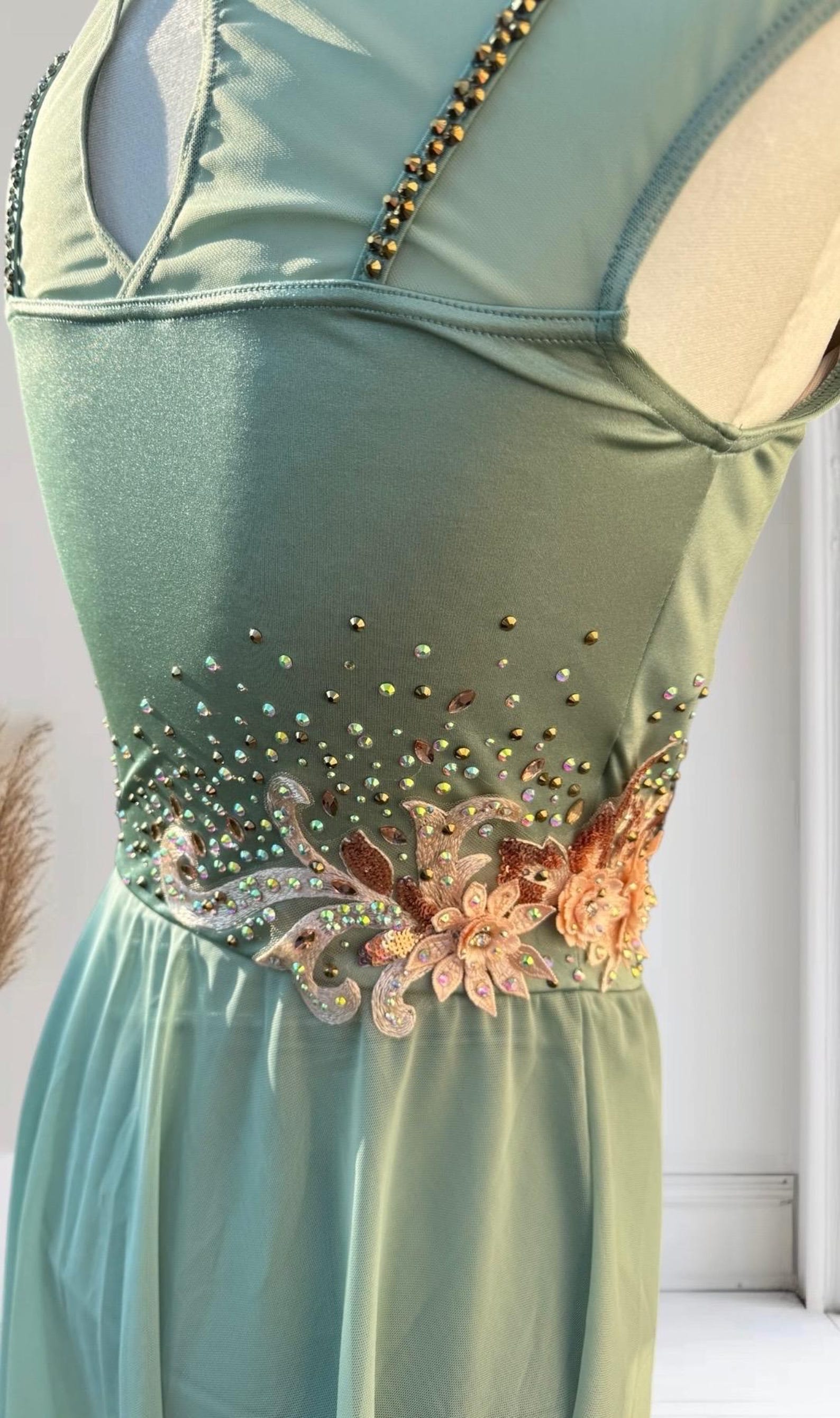 Sage Lyrical Dance Costume: Apricot/peach Appliqués - Adult Large - Etsy