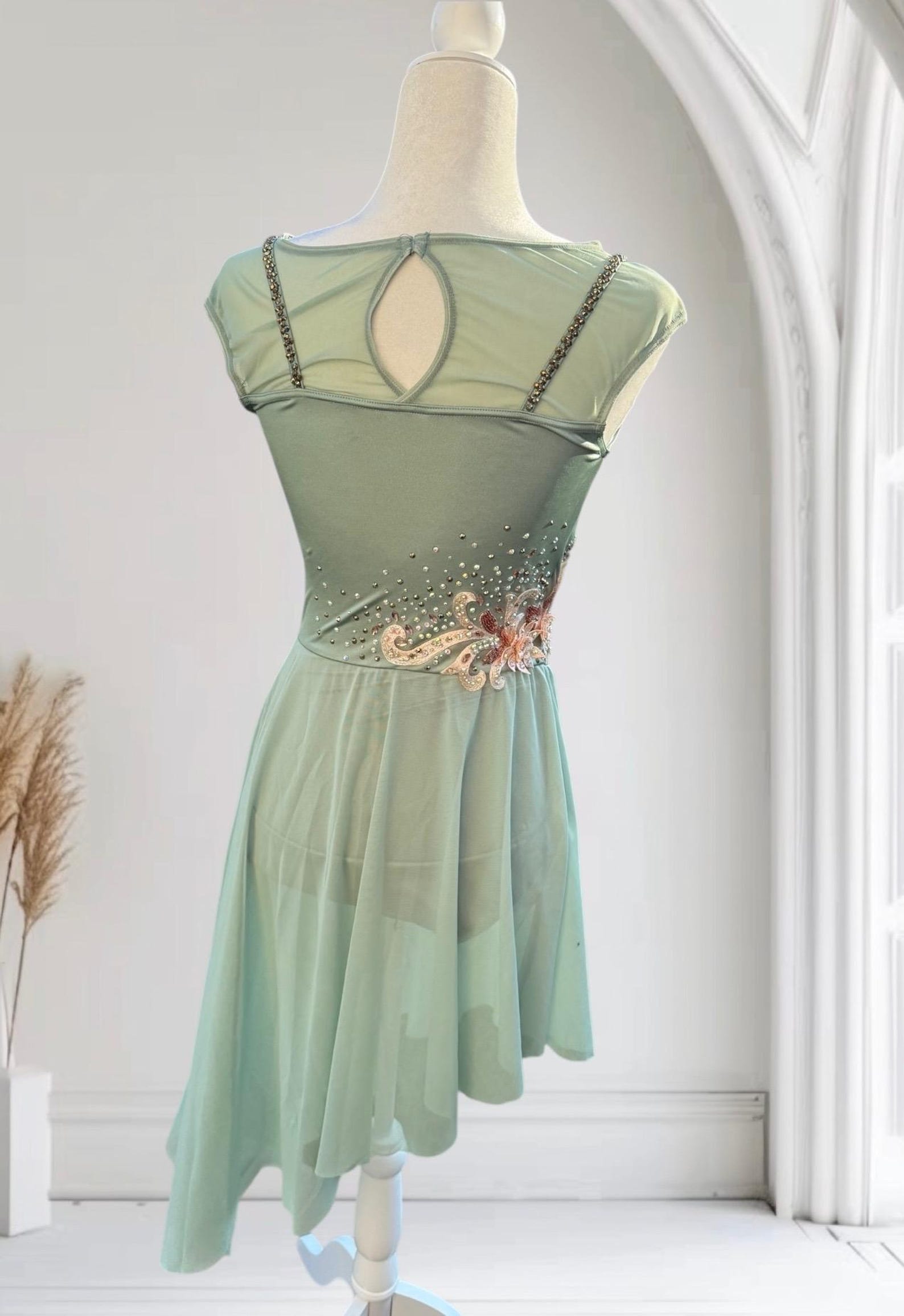 Sage Lyrical Dance Costume: Apricot/peach Appliqués - Adult Large - Etsy
