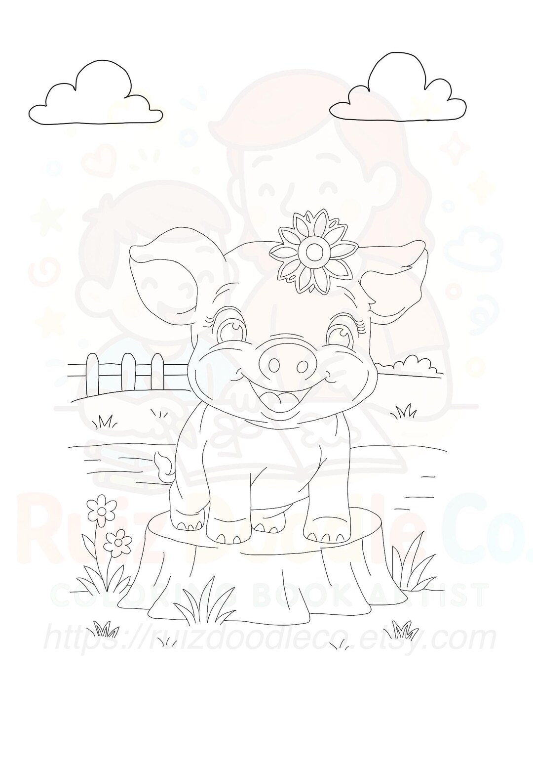 6 Pasture Pals Coloring Pages - Etsy