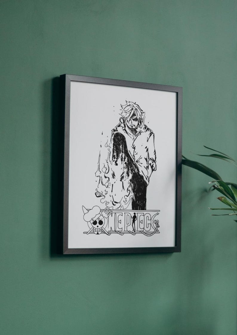 Sanji Fire Kick Poster | One Piece Digital Art | Anime Wall Print | A4 ...