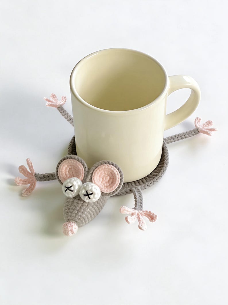Funny Rat Coaster Crochet Pattern, Crochet Coaster Pattern, Amigurumi ...