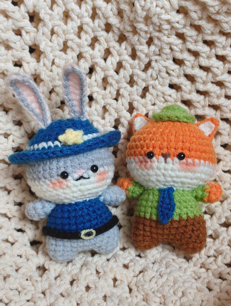 Judy and Nick Crochet Pattern, Zootopia Crochet Pattern, Amigurumi ...
