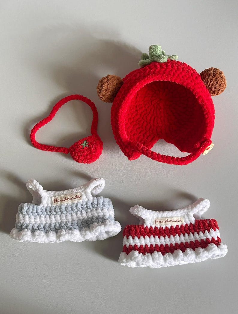 Labubu Tomato Crochet Clothes Pattern | Summer Fruit Labubu Clothes PDF ...