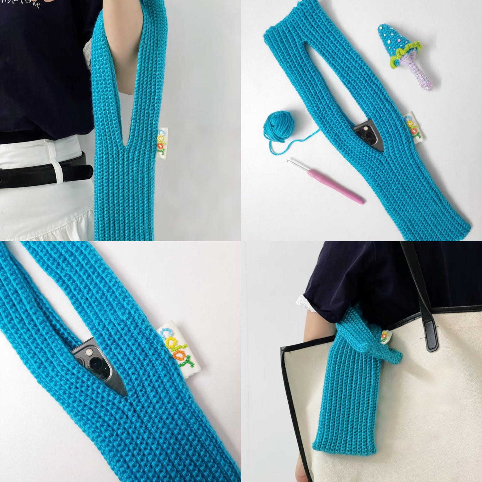 Phone Bag Crochet Pattern +video, Crochet Phone Pocket Pattern ...