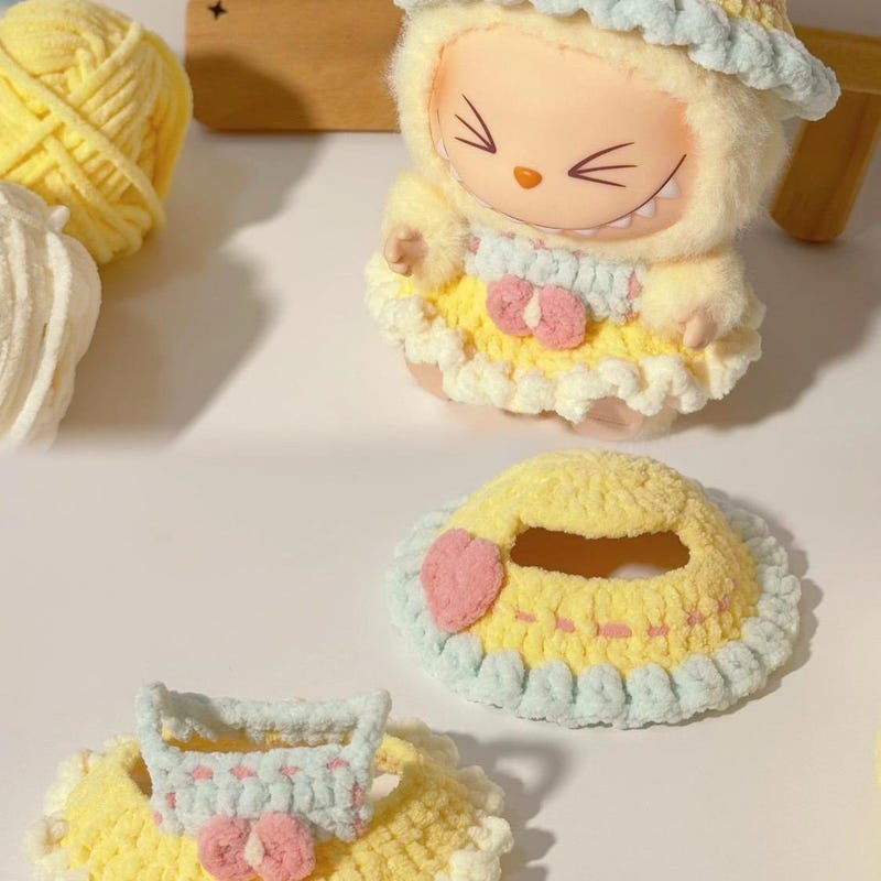 Pink and Yellow Labubu - Etsy