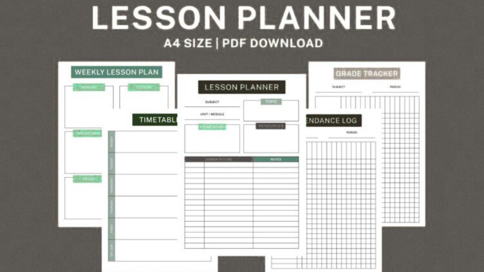 Teacher Planner 2025 Printable PDF| Spiral Lesson Plan Binder ...