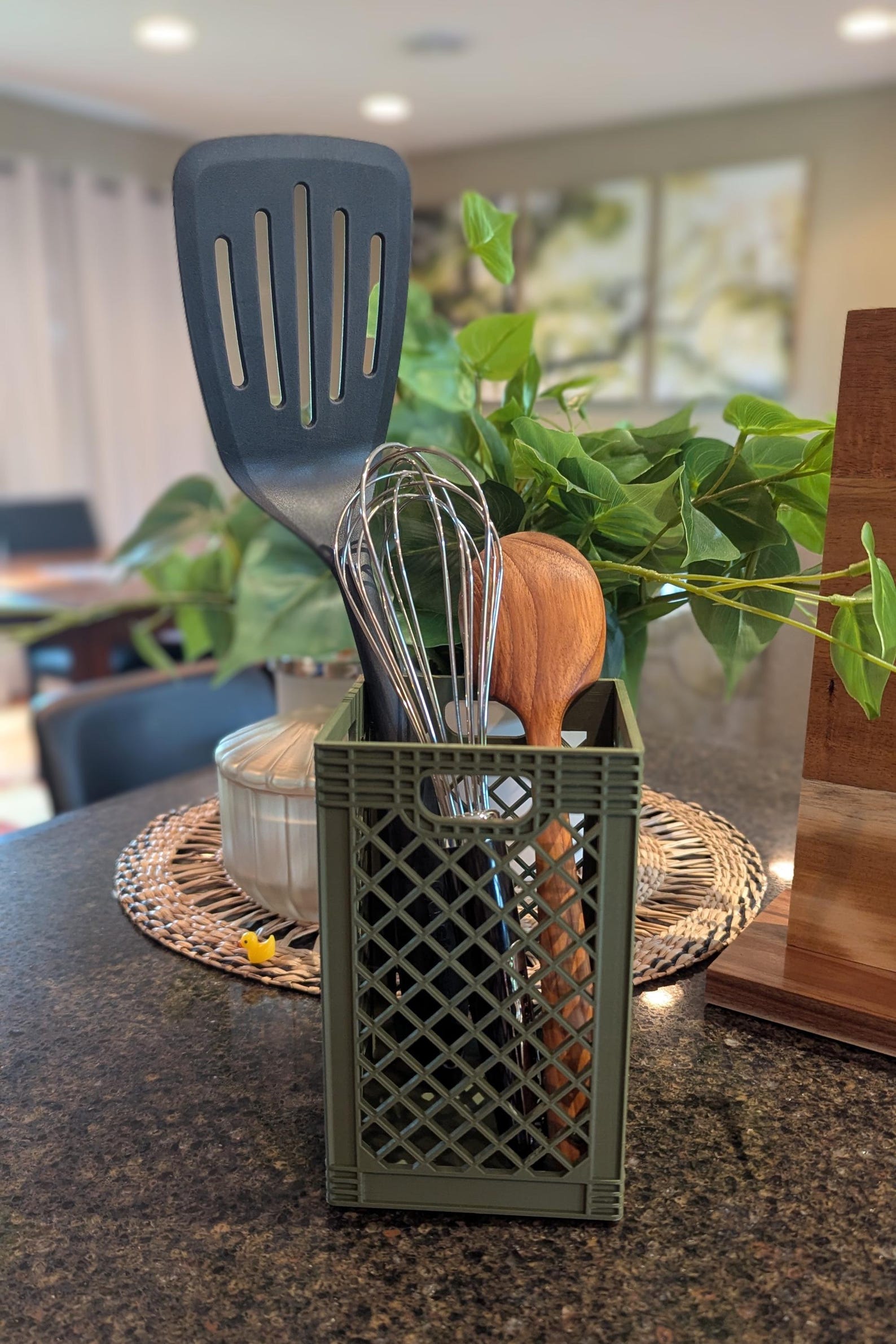 3D Printed Mini Milk Crate Utensil Holder: Kitchen Storage Container - Etsy