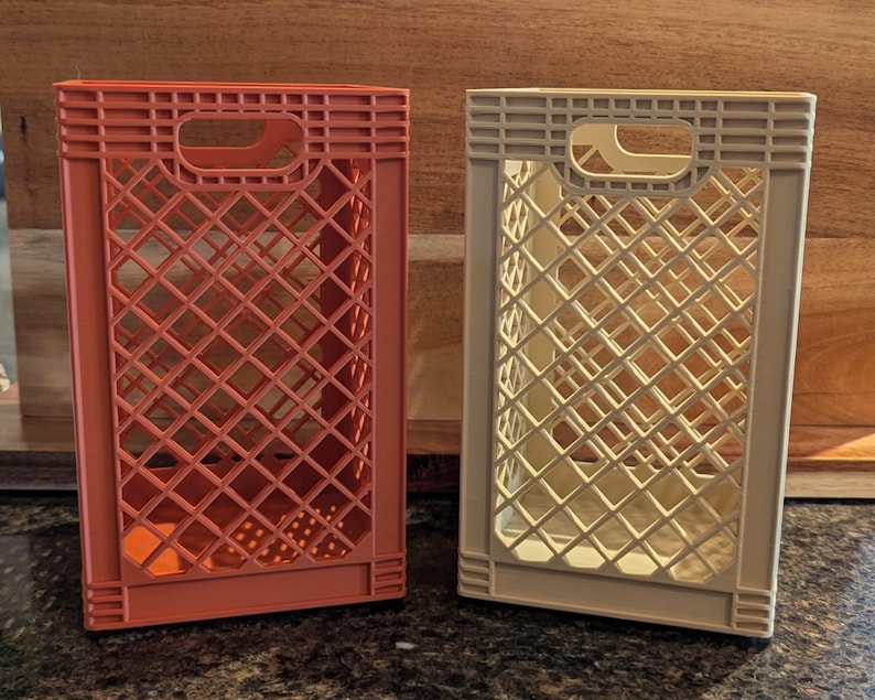 3D Printed Mini Milk Crate Utensil Holder: Kitchen Storage Container - Etsy