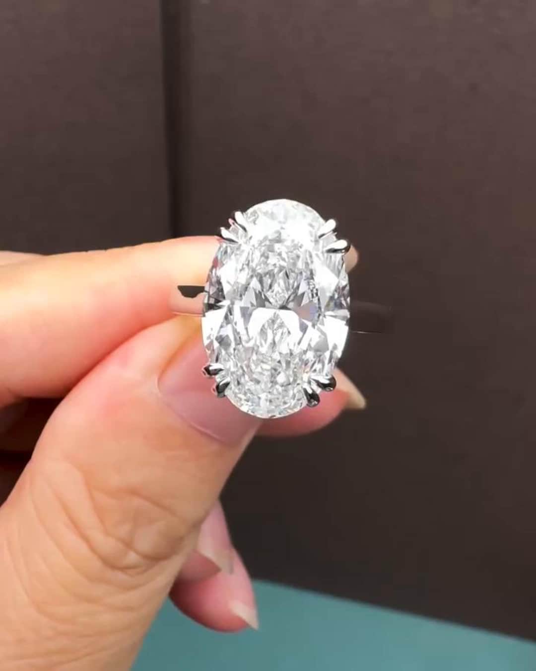 Long Oval Cut Moissanite Engagement Ring Elongated Oval Diamond Ring ...