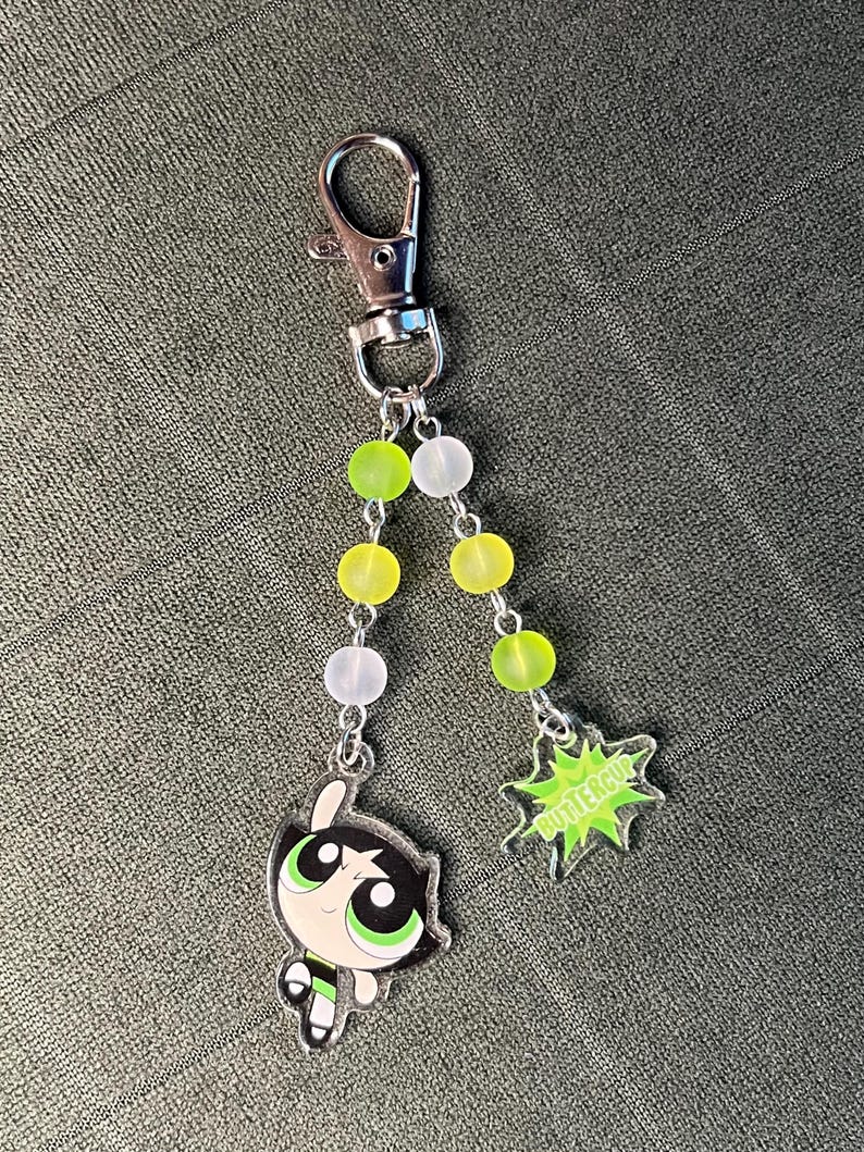 Acrylic Powerpuff Girls Beaded Keychains - Etsy