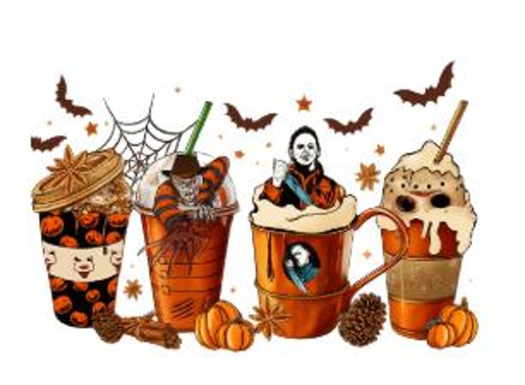 Horror Coffee PNG – Halloween Killer Latte Sublimation – Spooky Movie ...