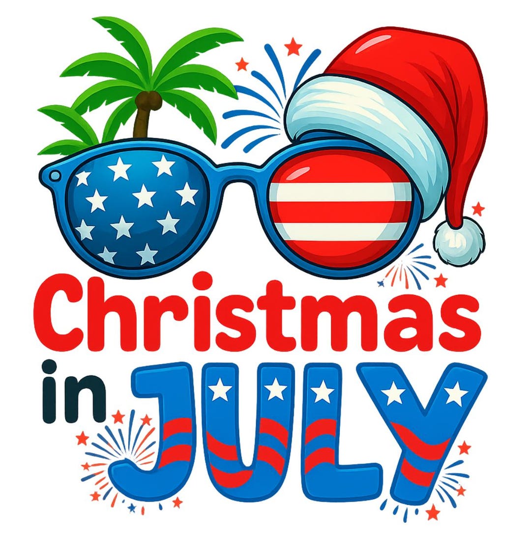USA Christmas in July PNG – Summer Holiday Clipart – Instant Download ...