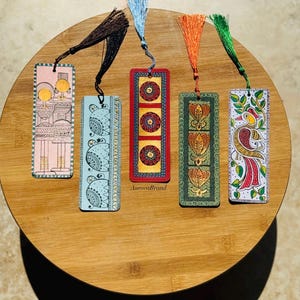 Handmade Bookmarks Artistic Bookmarks Indian Art Bookmarks Madhubani ...