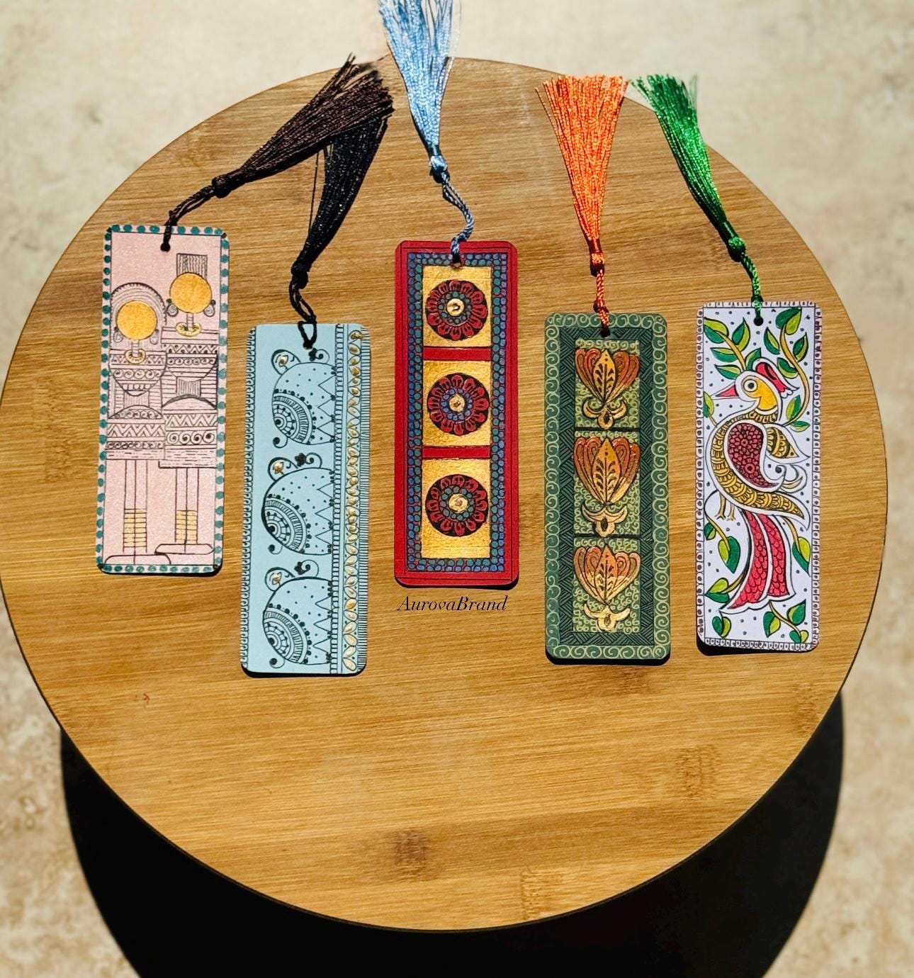 Handmade Bookmarks Artistic Bookmarks Indian Art Bookmarks Madhubani ...
