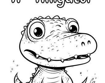A is for Alligator Coloring Page - Fun Educational Printable for Kids ...