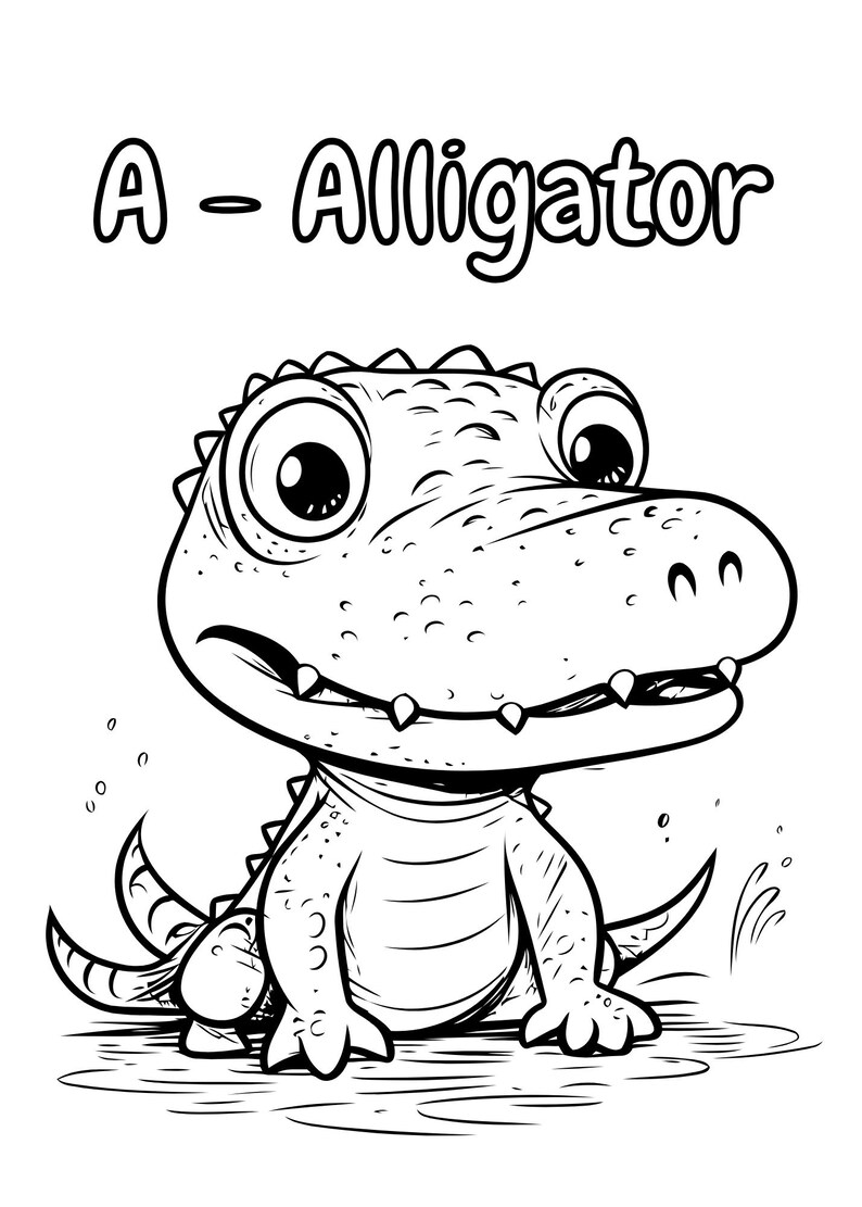 Alphabet Coloring Page for Kids A is for Alligator Alphabet Coloring ...