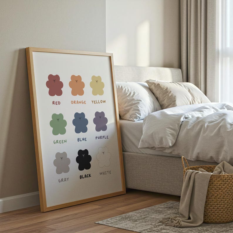 Color Educational Poster for Kids, Toddler Learning Wall Art, Nursery ...