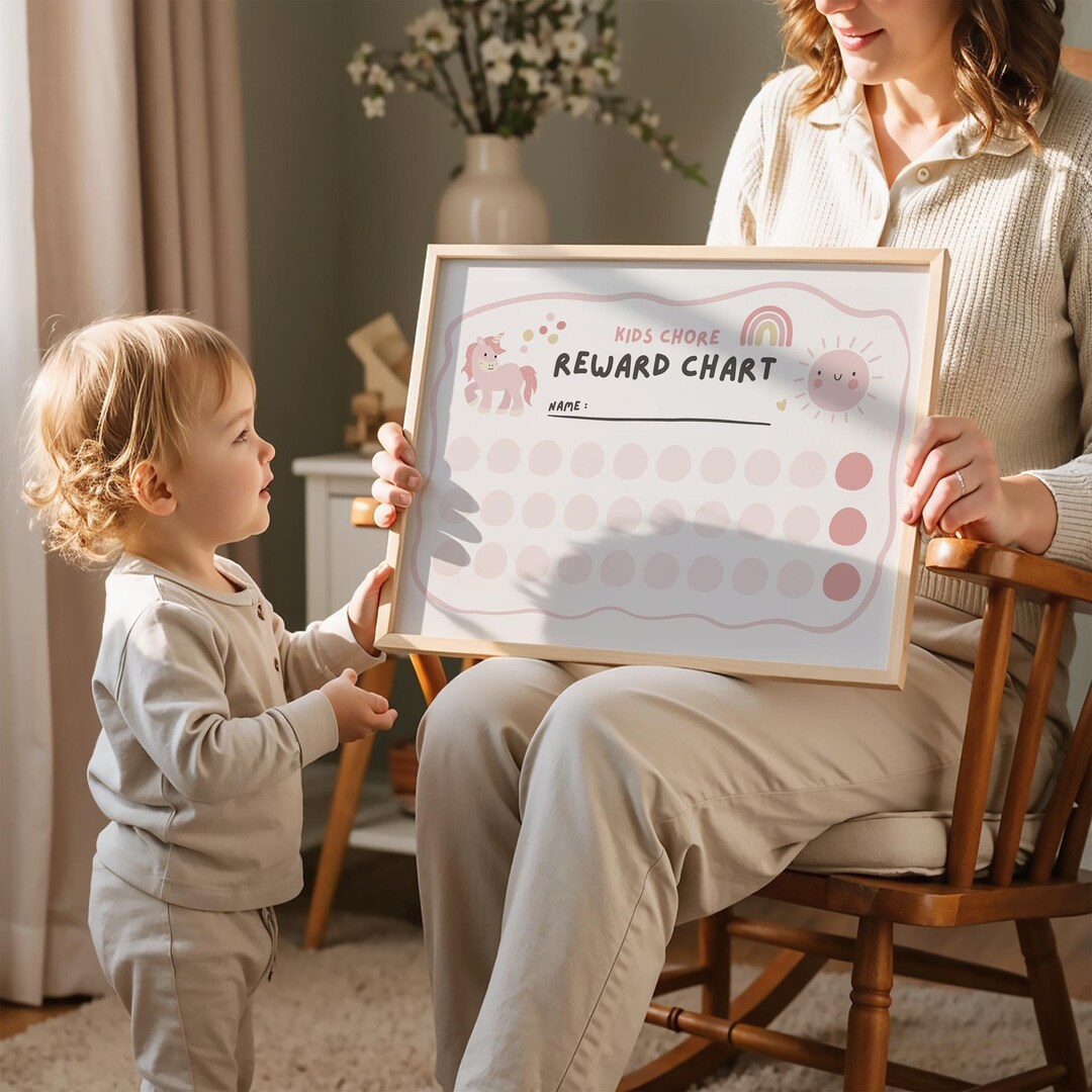 Kids Chore Reward Chart, Printable Unicorn Theme Chore Tracker, Toddler ...
