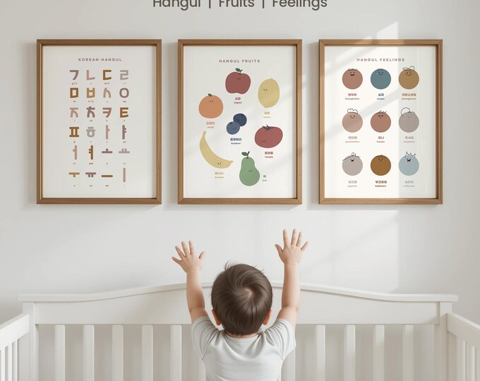 Fruits in Korean Poster, Printable Bilingual Educational Posters ...