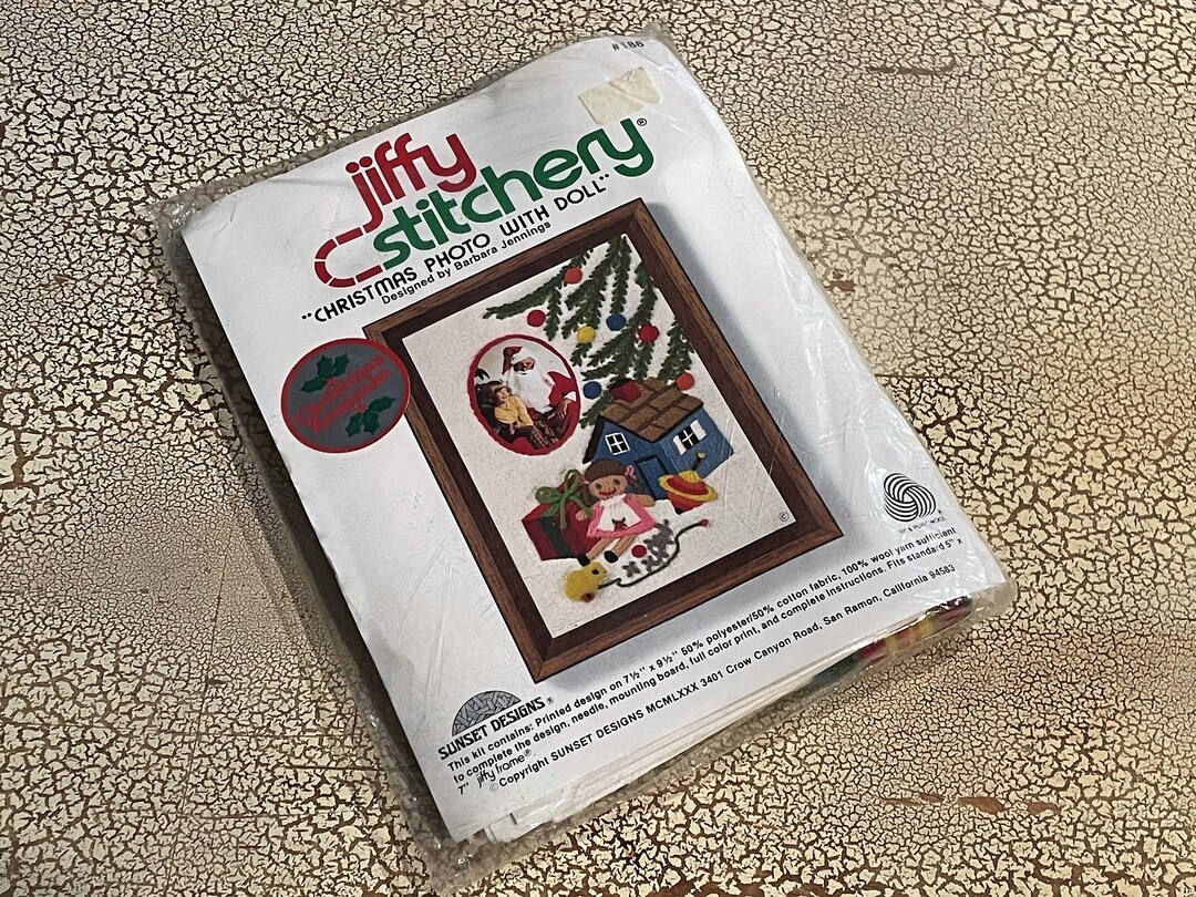 Vintage Jiffy Stitchery Keepsake Christmas Holiday Crewel Embroidery ...