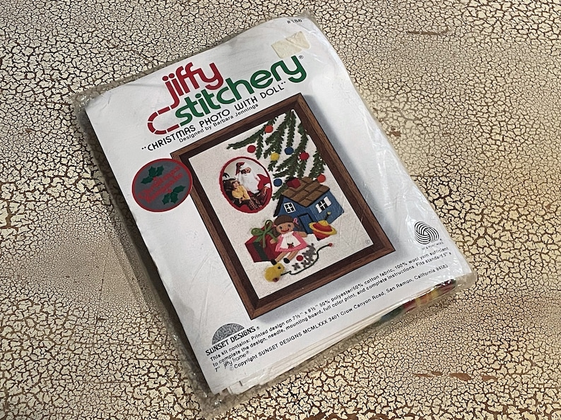 Vintage Jiffy Stitchery Keepsake Christmas Holiday Crewel Embroidery ...