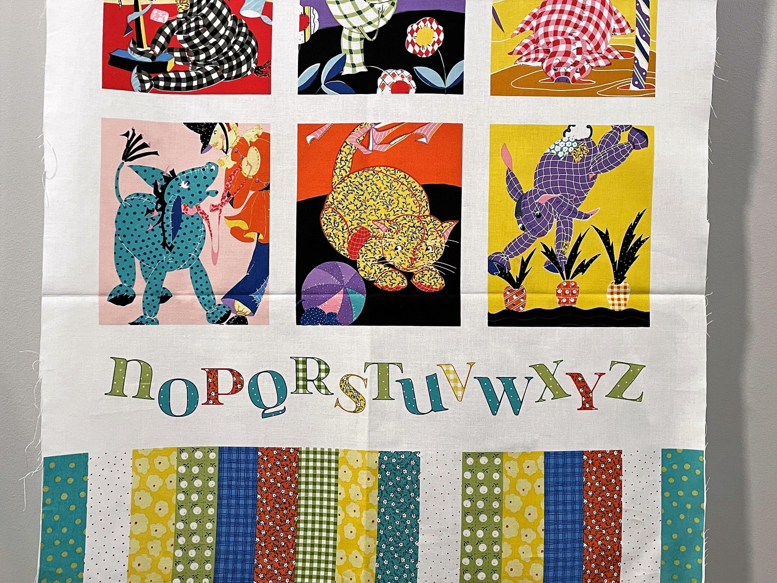 Calico Patchwork Pals ABC Fabric Panel Quilt Squares Wall - Etsy