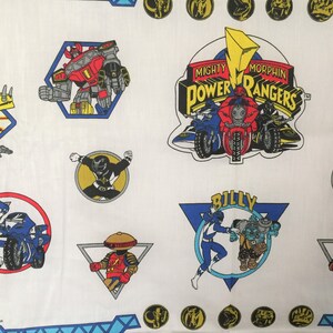 Vintage Power Rangers Fabric Quilting Decor Wall Panel MMPR - Etsy