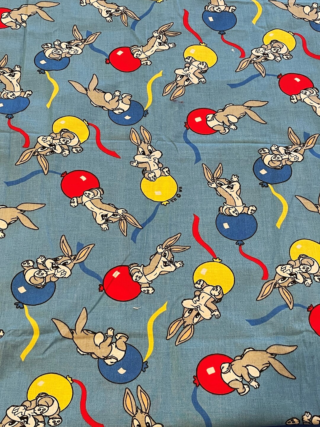 Vintage Baby Bugs Bunny on Balloons Fabric 1994 WB Warner Brothers ...