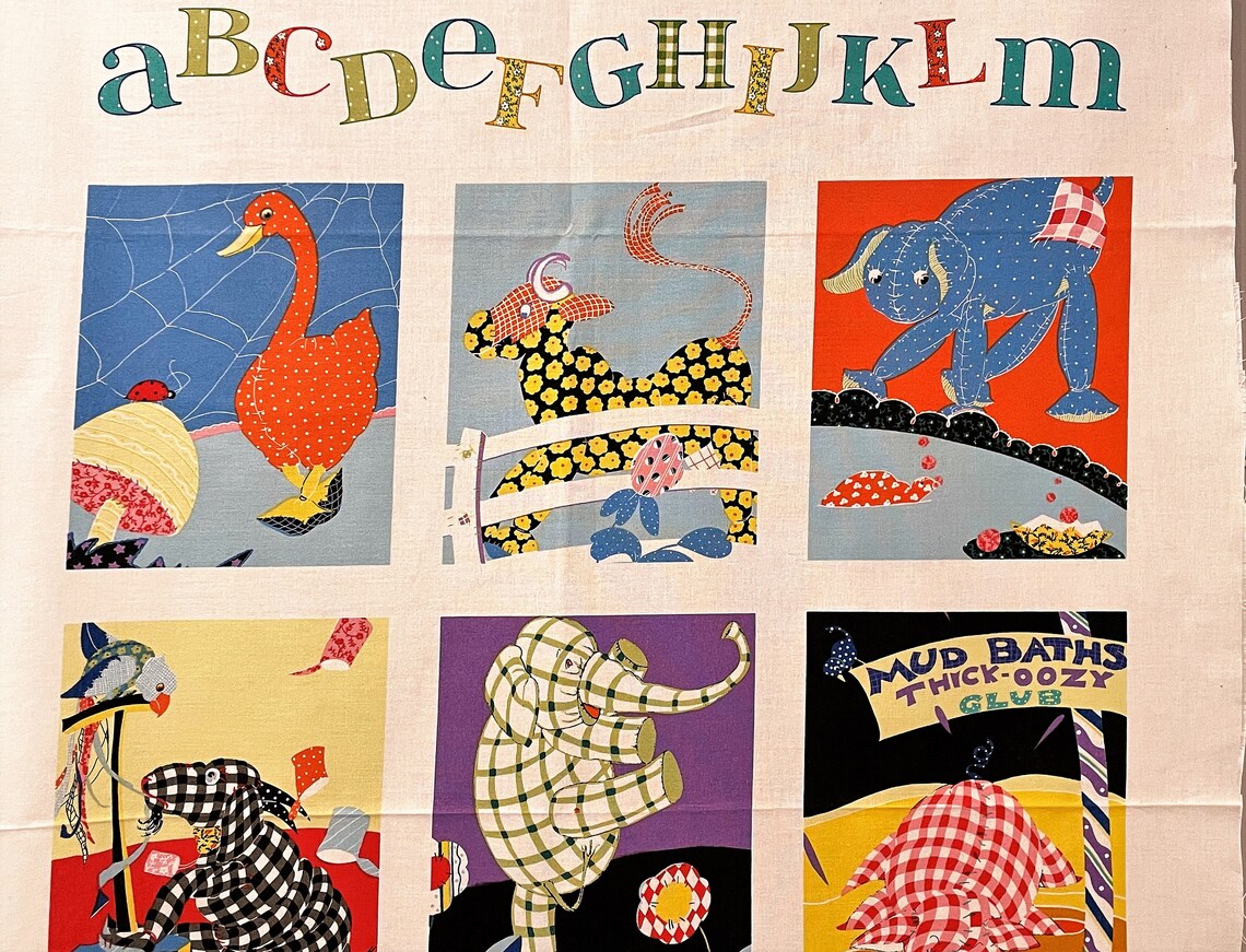 Calico Patchwork Pals ABC Fabric Panel Quilt Squares Wall - Etsy