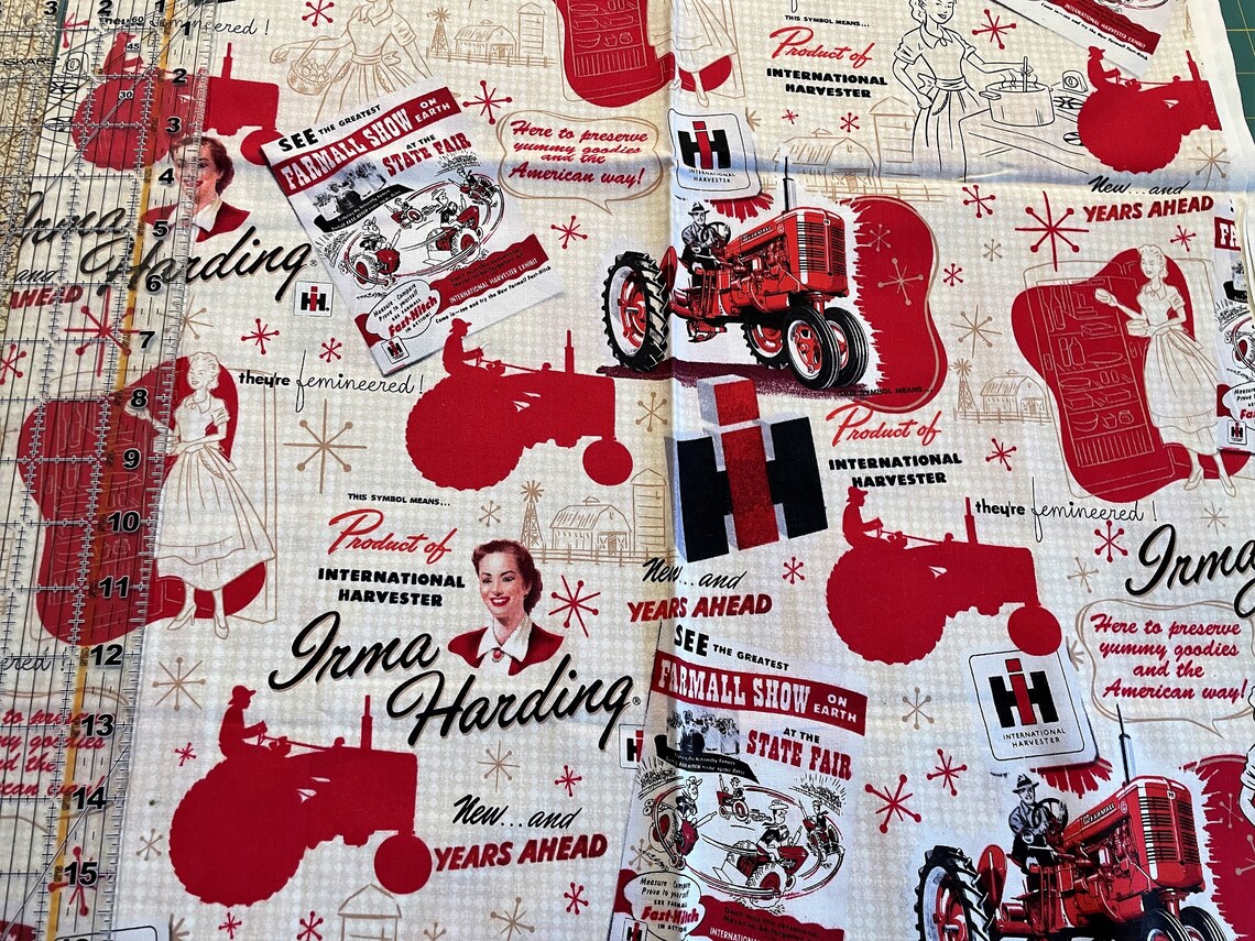 International Harvester Farmall Fabric Retro Irma Harding - Etsy