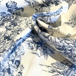 Vintage Country Life Blue Toile Vintage 5th Avenue Covington Fabric ...