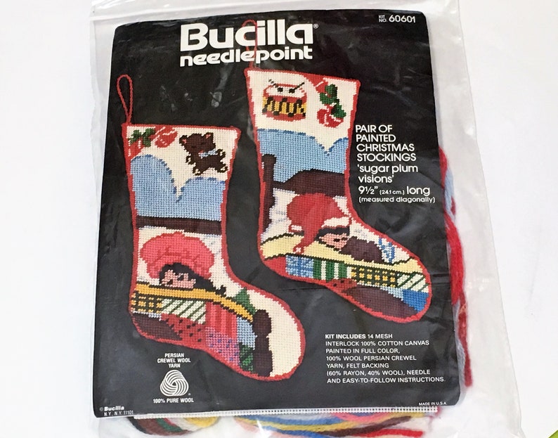 Vintage Bucilla Stocking Needlepoint Kit Sugar Plum Visions - Etsy Vintage Bucilla Stocking Needlepoint Kit Sugar Plum Visions - Etsy
